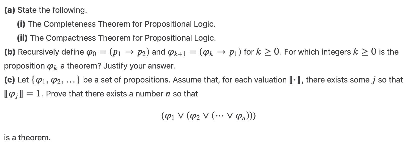 Solved (a) State the following. (i) The Completeness Theorem | Chegg.com