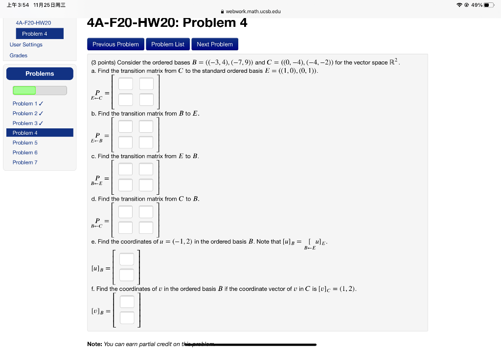 Solved EF3:54 11 25 9 49% webwork.math.ucsb.edu 4A-F20-HW20 | Chegg.com