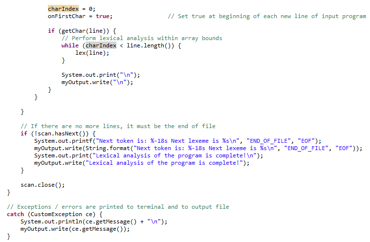 Solved The program below is a lexical analyzer. Keep the | Chegg.com