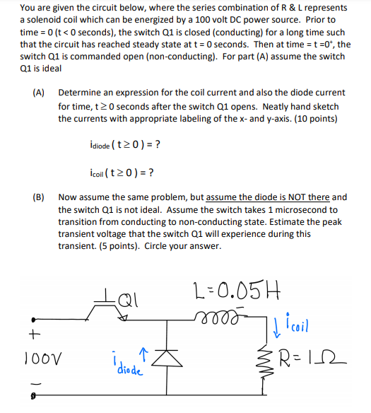 Solved You are given the circuit below, where the series | Chegg.com