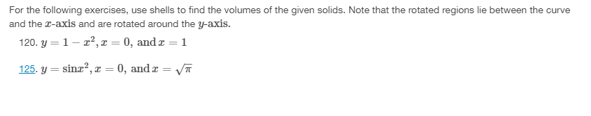 Solved For the following exercises, use shells to find the | Chegg.com