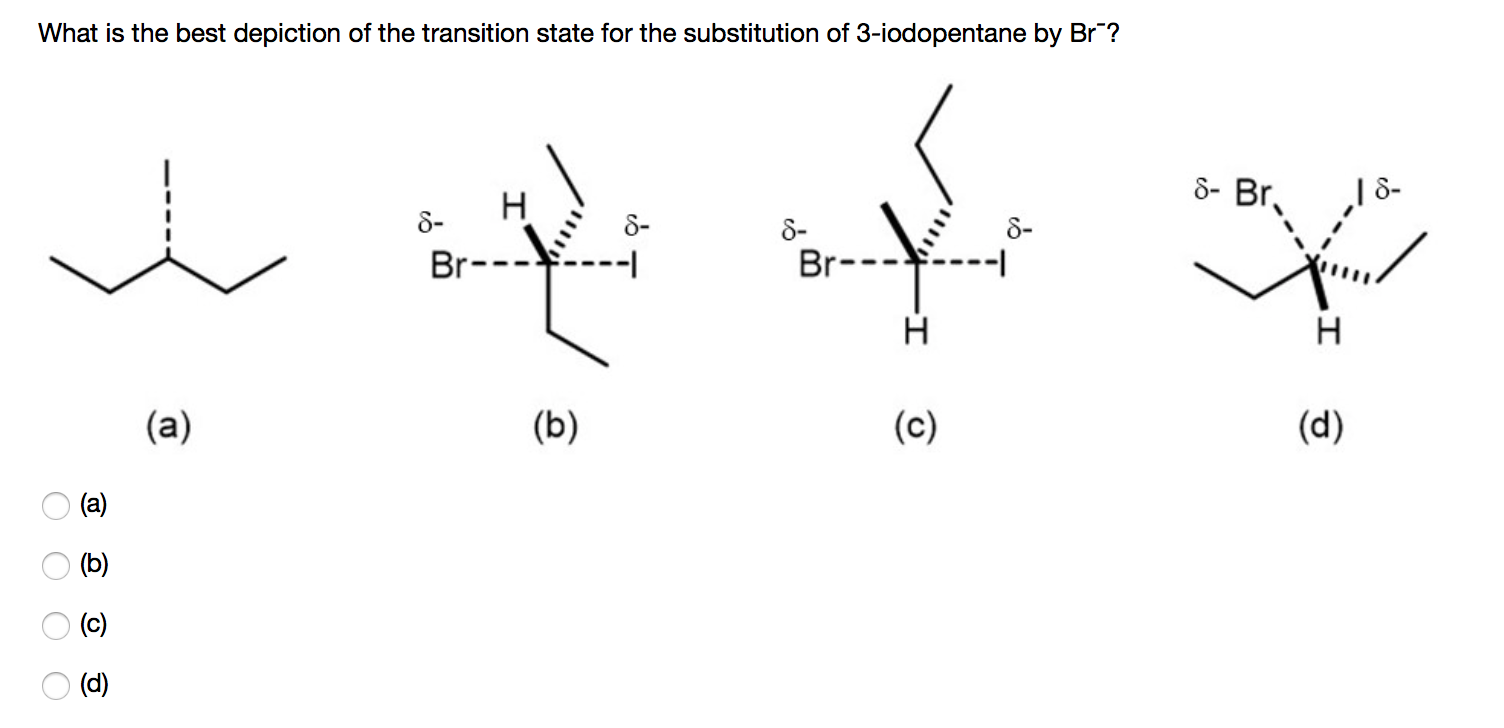 Solved What is the best depiction of the transition state | Chegg.com