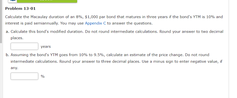 Solved Calculate the Macaulay duration of an 8%,$1,000 par | Chegg.com