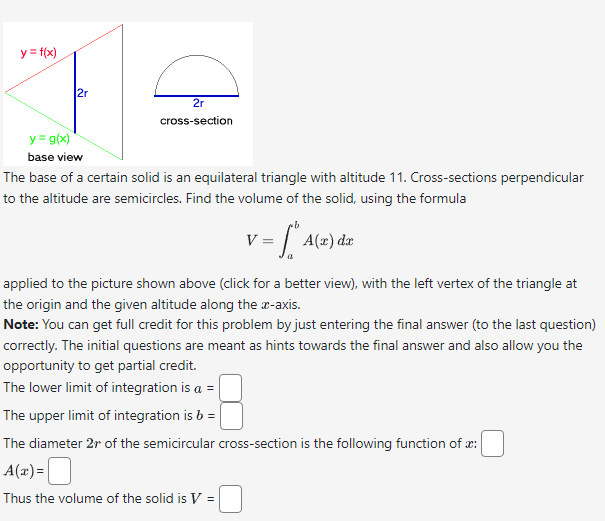Solved The base of a certain solid is an equilateral | Chegg.com