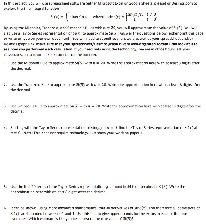 Solved In ﻿this project, you will use spreadsheet software | Chegg.com