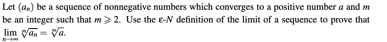 Solved Let (an) be a sequence of nonnegative numbers which | Chegg.com
