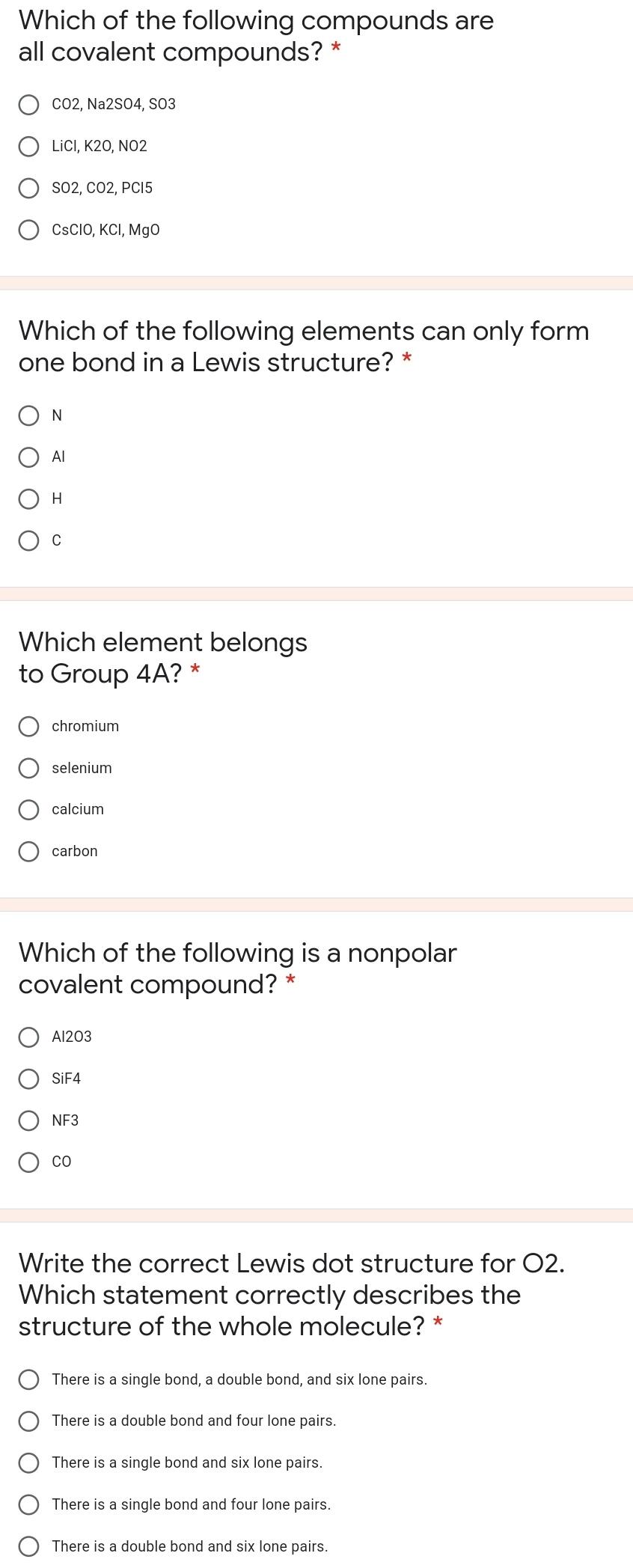 Solved Which of the following compounds are all covalent | Chegg.com