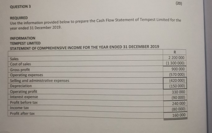 Solved QUESTION 3 REQUIRED Use the information provided | Chegg.com