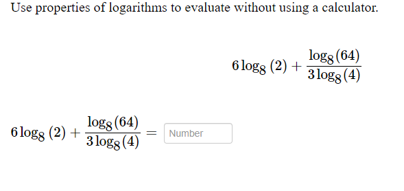 Solved Use properties of logarithms to evaluate without | Chegg.com