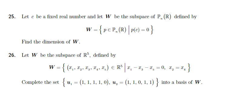 Solved 25 Let C Be A Fixed Real Number And Let W Be The