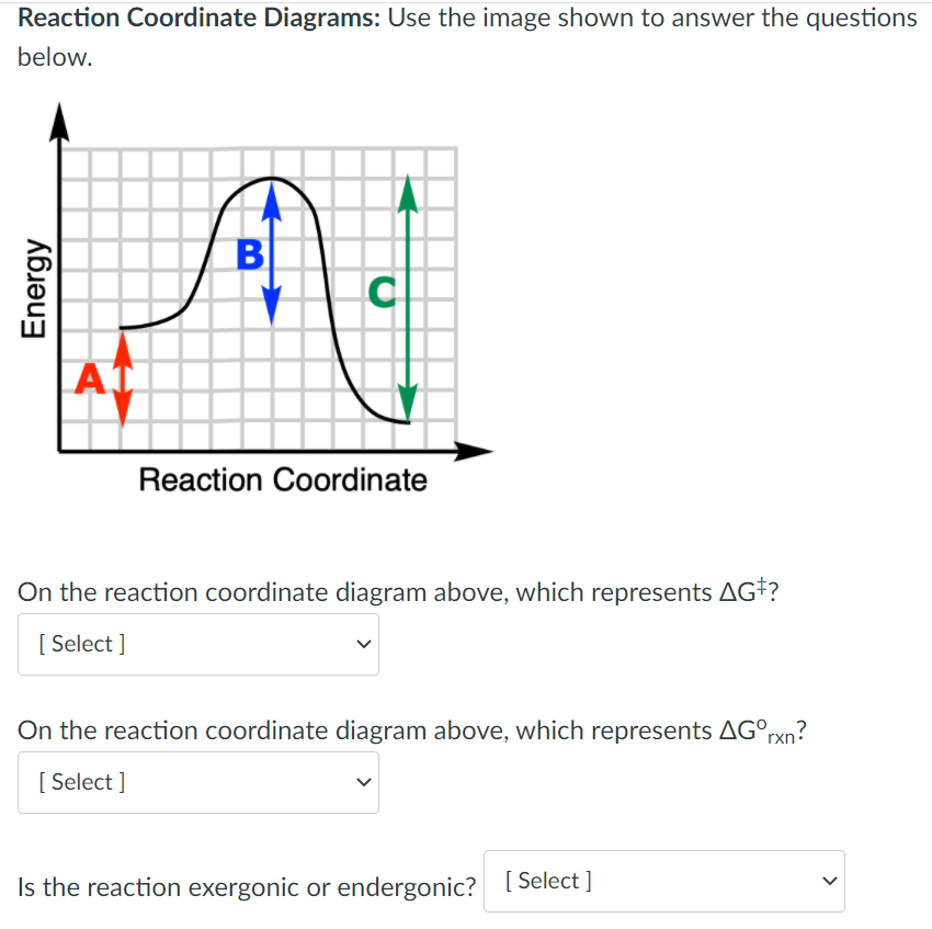 Solved Reaction Coordinate Diagrams: Use the image shown to | Chegg.com