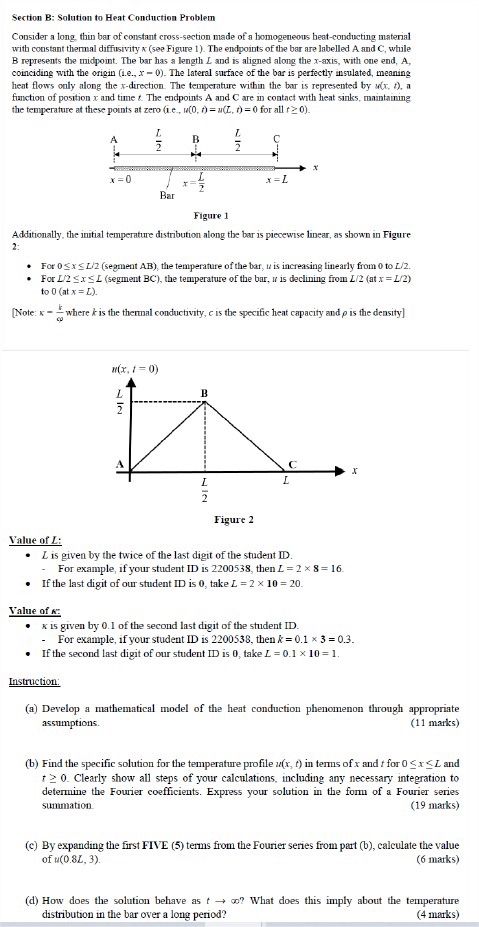Solved Section B: Solution to Heat Conduction | Chegg.com