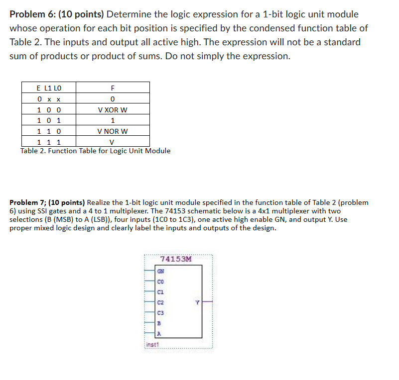 Solved Problem 6: (10 ﻿points) ﻿Determine the logic | Chegg.com