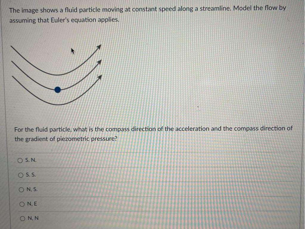 Solved The image shows a fluid particle moving at constant | Chegg.com