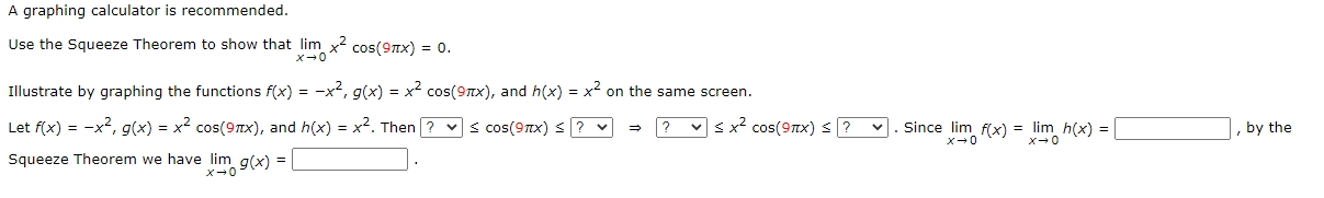Solved A graphing calculator is recommended. Use the Squeeze | Chegg.com