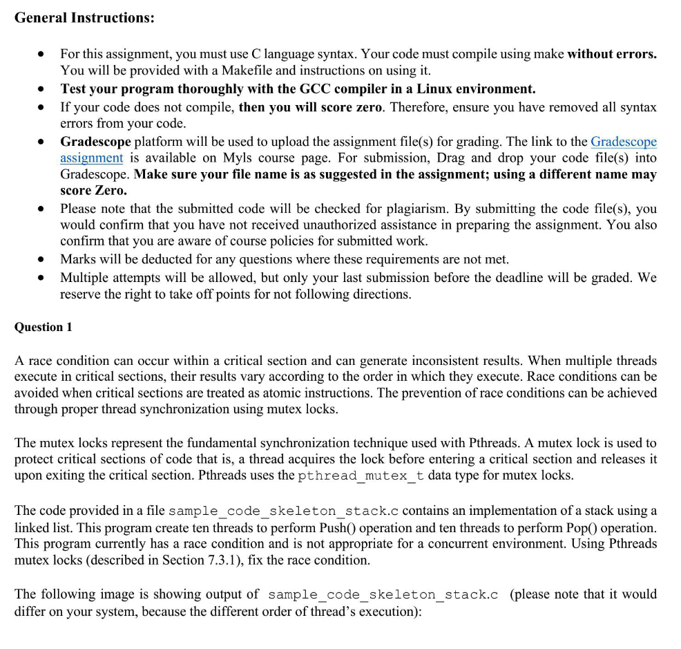 General Instructions: - For this assignment, you must | Chegg.com