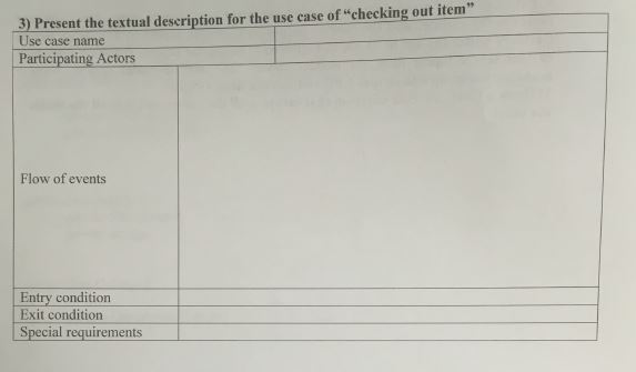 3) Present the textual description for the use case | Chegg.com
