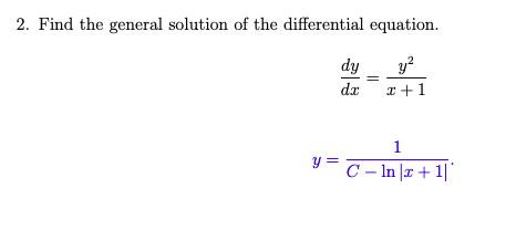 Solved 2. Find the general solution of the differential | Chegg.com