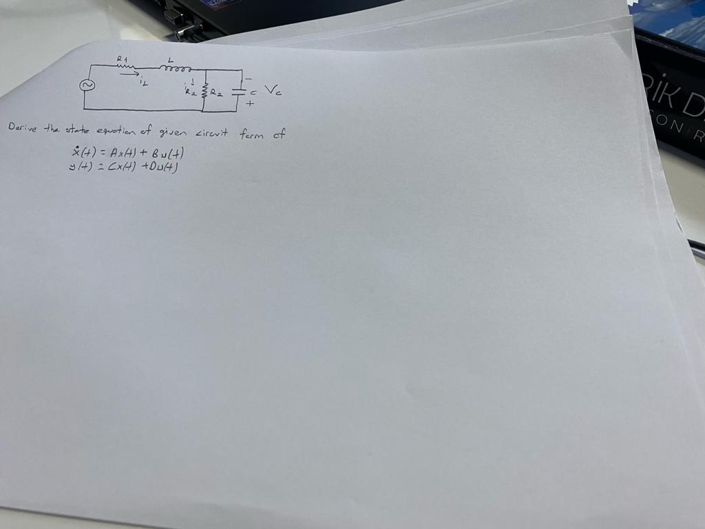 Solved Derive the state equation of given circuit form | Chegg.com