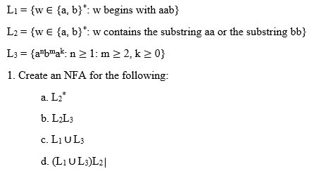 Solved Li w E (a, b)': w begins with aab) L2- (w E a, b): w | Chegg.com