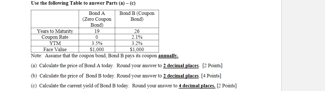 Solved Use the following Table to answer Parts | Chegg.com