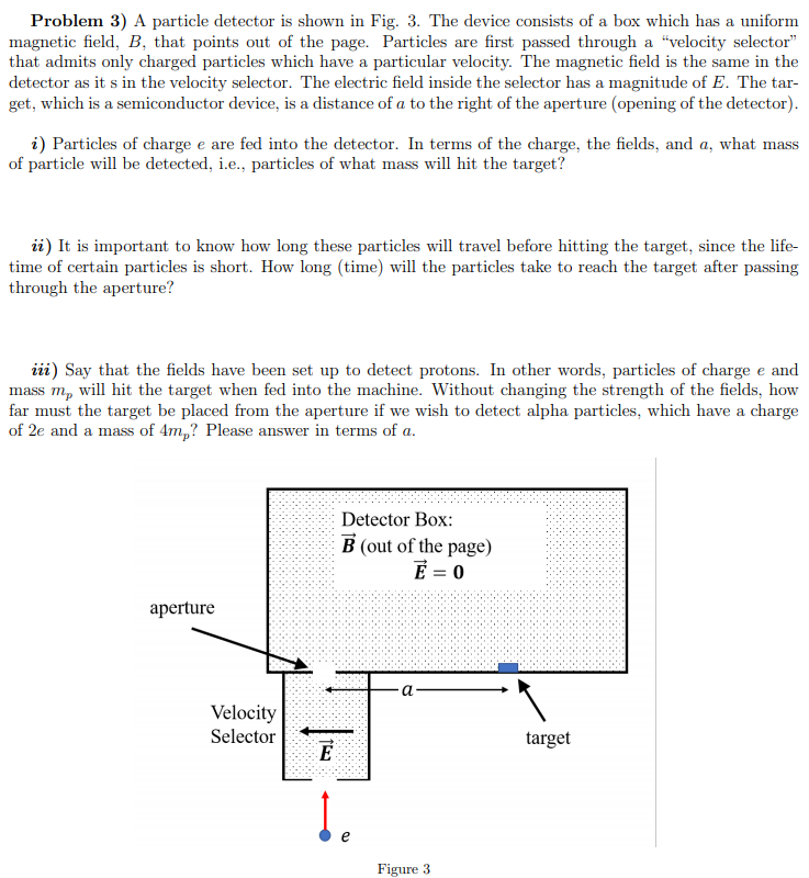Solved Problem 3) A particle detector is shown in Fig. 3. | Chegg.com