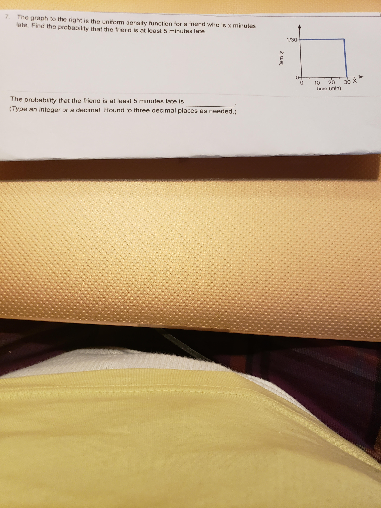 Solved 7 The graph to the right is the uniform density | Chegg.com