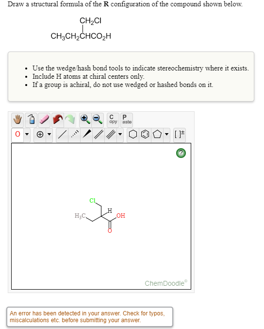 Solved Draw a structural formula of the R configuration of | Chegg.com