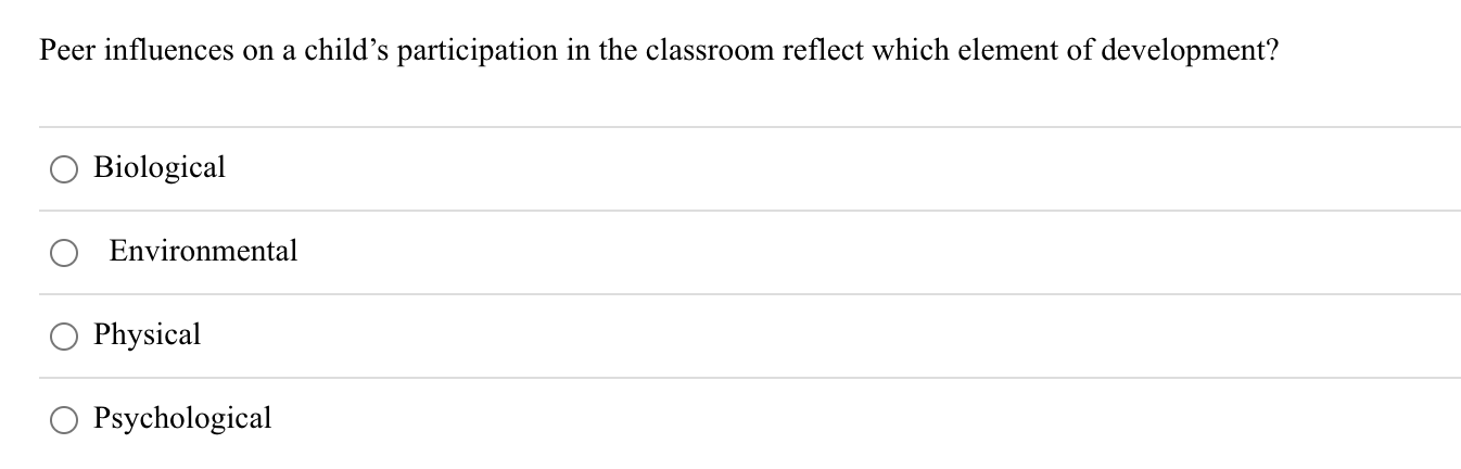 Solved Peer influences on a child's participation in the | Chegg.com