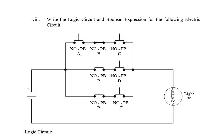 Solved viii. Write the Logic Circuit and Boolean Expression | Chegg.com