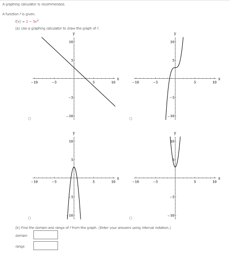 Solved A graphing calculator is recommended. A function is | Chegg.com