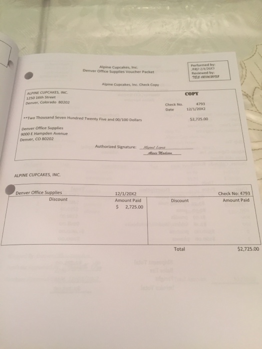 Alpine Cupcakes, Inc Audit Case Assignments 3. Based | Chegg.com