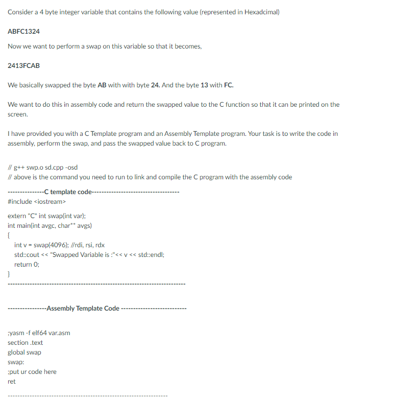 Solved Consider A 4 Byte Integer Variable That Contains The 
