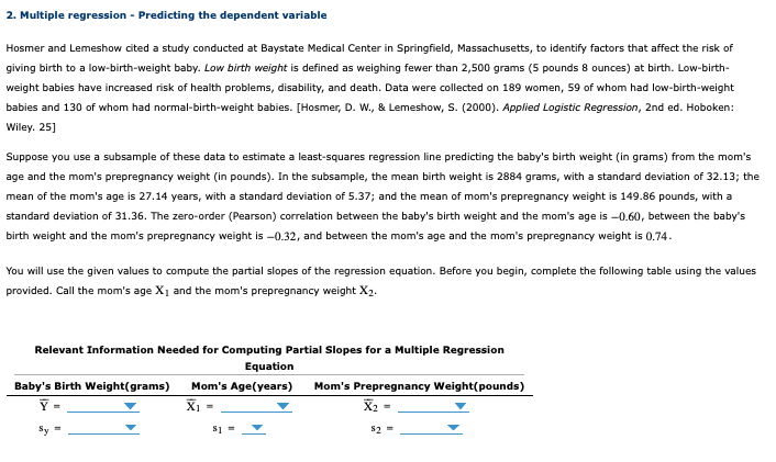 Solved 2. Multiple regression - Predicting the dependent | Chegg.com