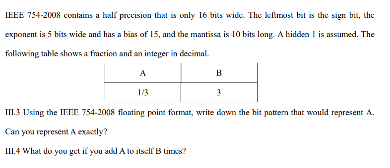 Solved IEEE 754-2008 contains a half precision that is only | Chegg.com