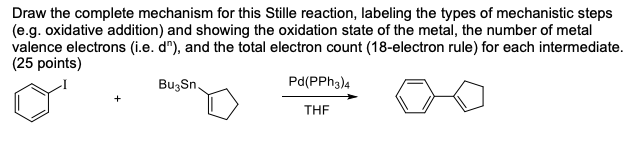 Solved Draw the complete mechanism for this Stille reaction, | Chegg.com