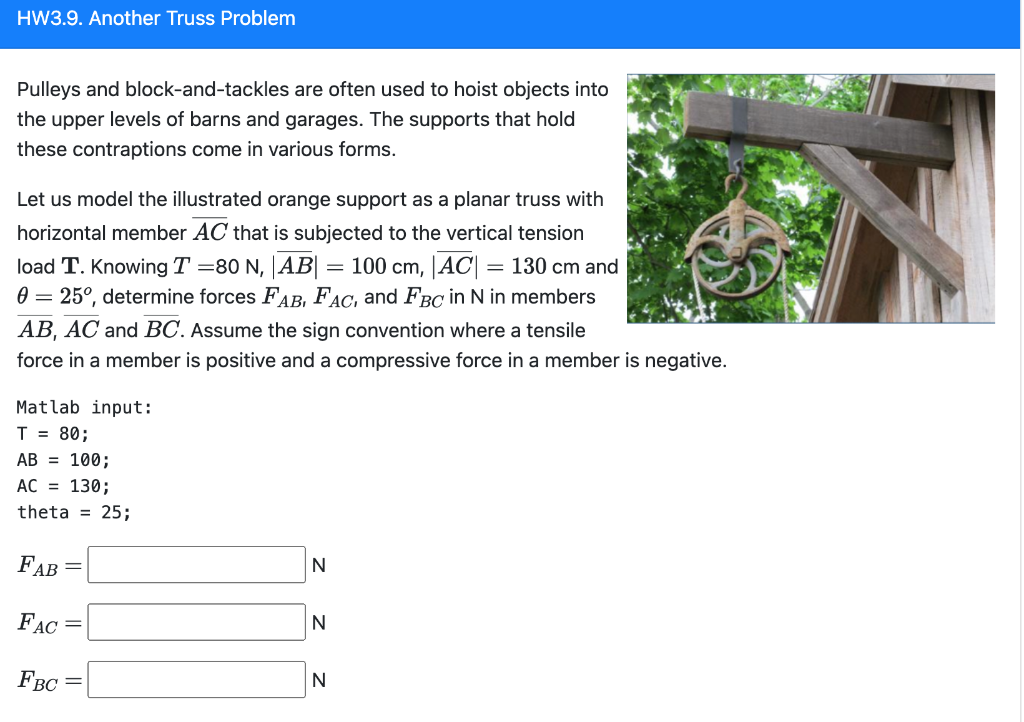 Solved HW3.9. Another Truss Problem Pulleys and | Chegg.com