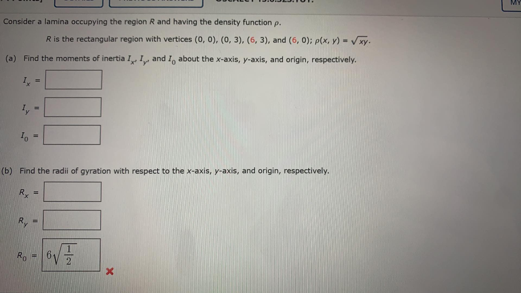 Solved Consider a lamina occupying the region R and having | Chegg.com