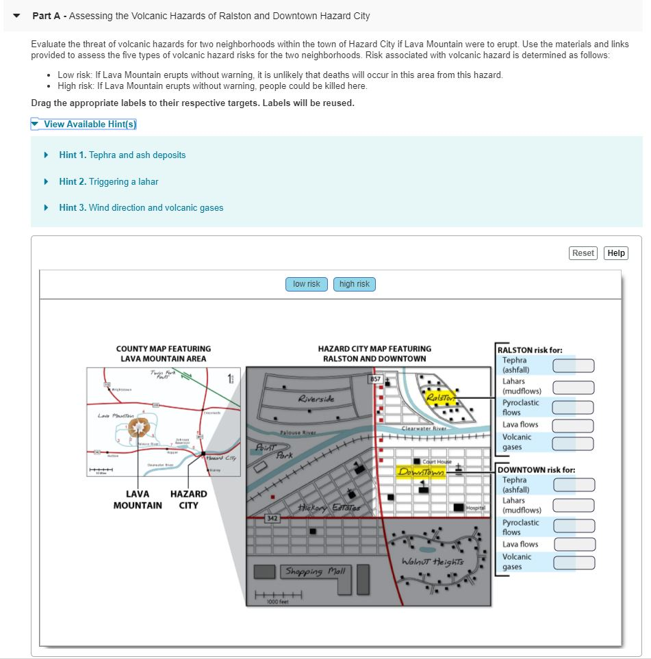 Solved Part A Assessing the Volcanic Hazards of Ralston and | Chegg.com