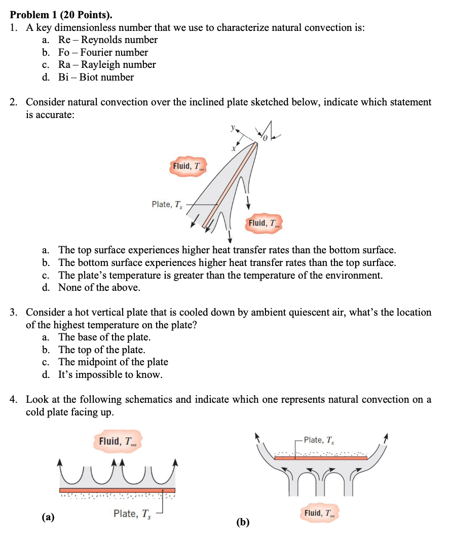Solved Problem 1 (20 Points). 1. A key dimensionless number | Chegg.com Solved Problem 1 (20 Points). 1. A key dimensionless number | Chegg.com