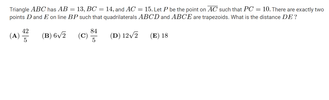 Solved Triangle ABC has AB = 13, BC = 14, and AC = 15. Let P | Chegg.com