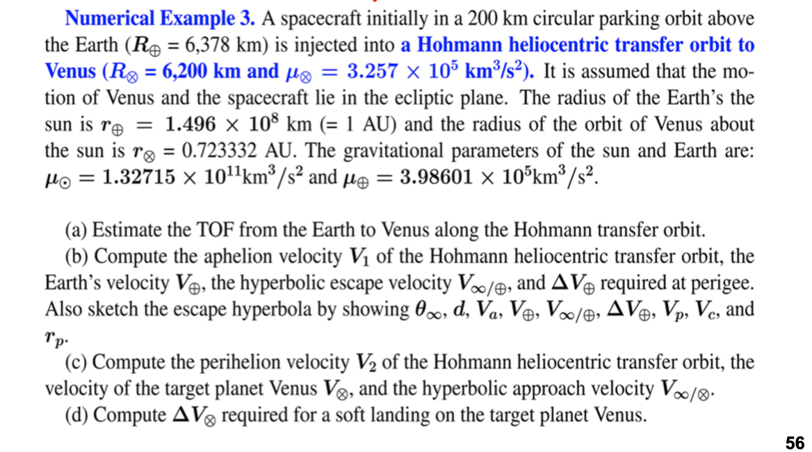 Numerical Example 3. A spacecraft initially in a 200 | Chegg.com