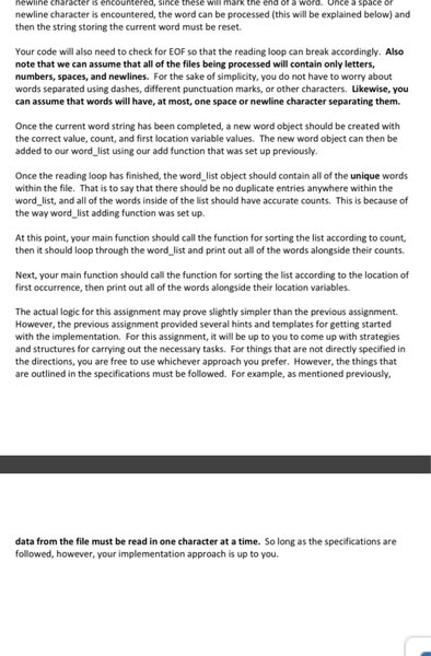 Solved newline character is encountered, the word can be | Chegg.com