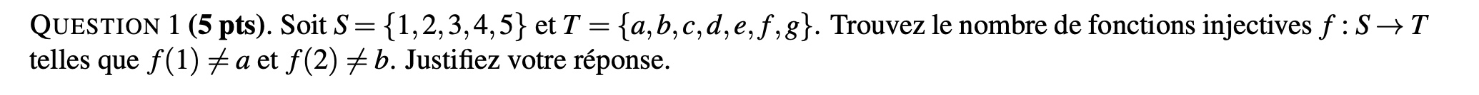 Solved Let S = {1,2,3,4,5} and T = {a,b, c,d, e,f,g}. Find | Chegg.com