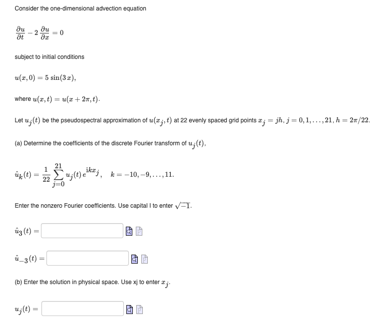 Solved Consider the one-dimensional advection equation | Chegg.com