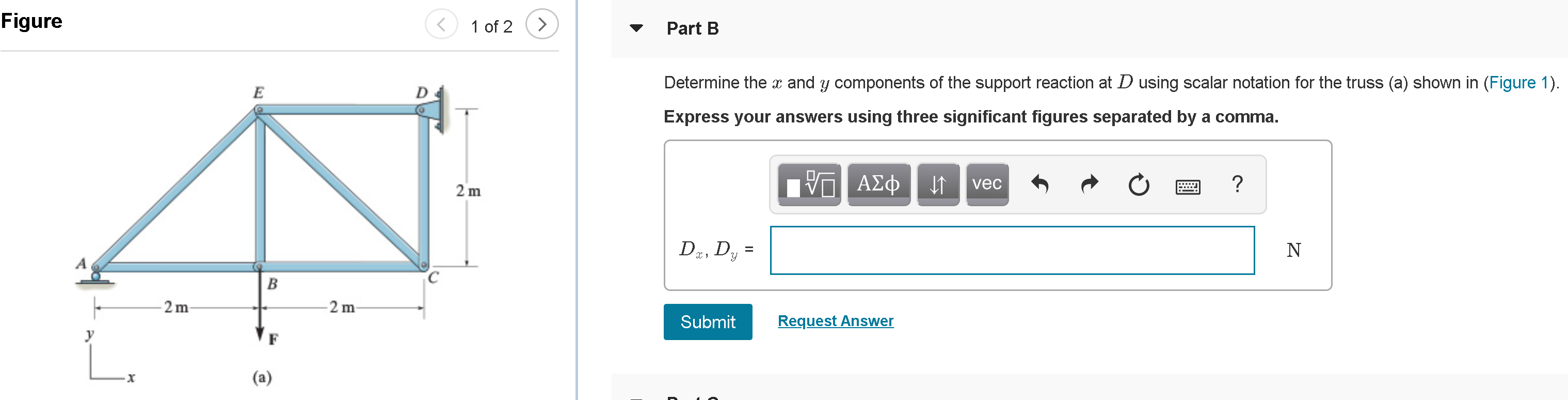 Solved Figure Part B Determine The X And Y 