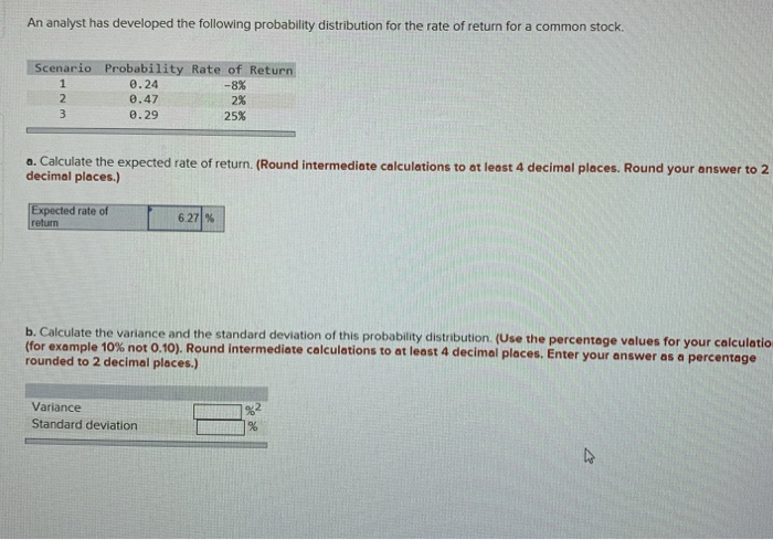Solved An analyst has developed the following probability | Chegg.com