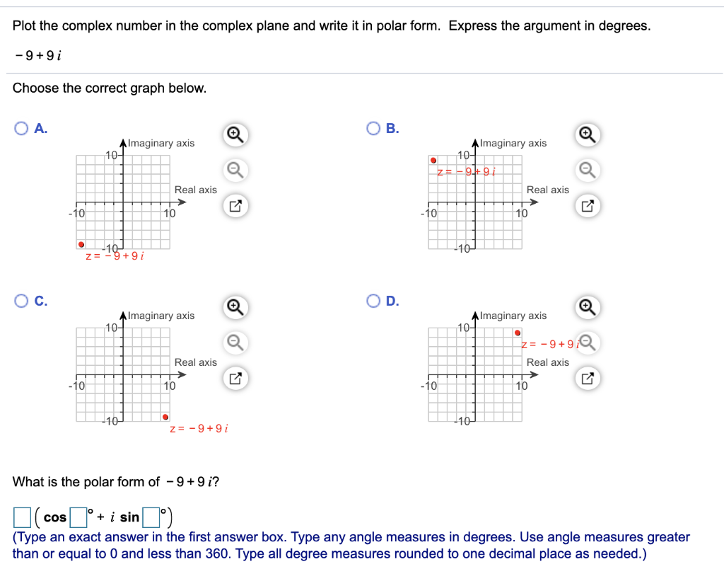 Solved Plot the complex number in the complex plane and | Chegg.com