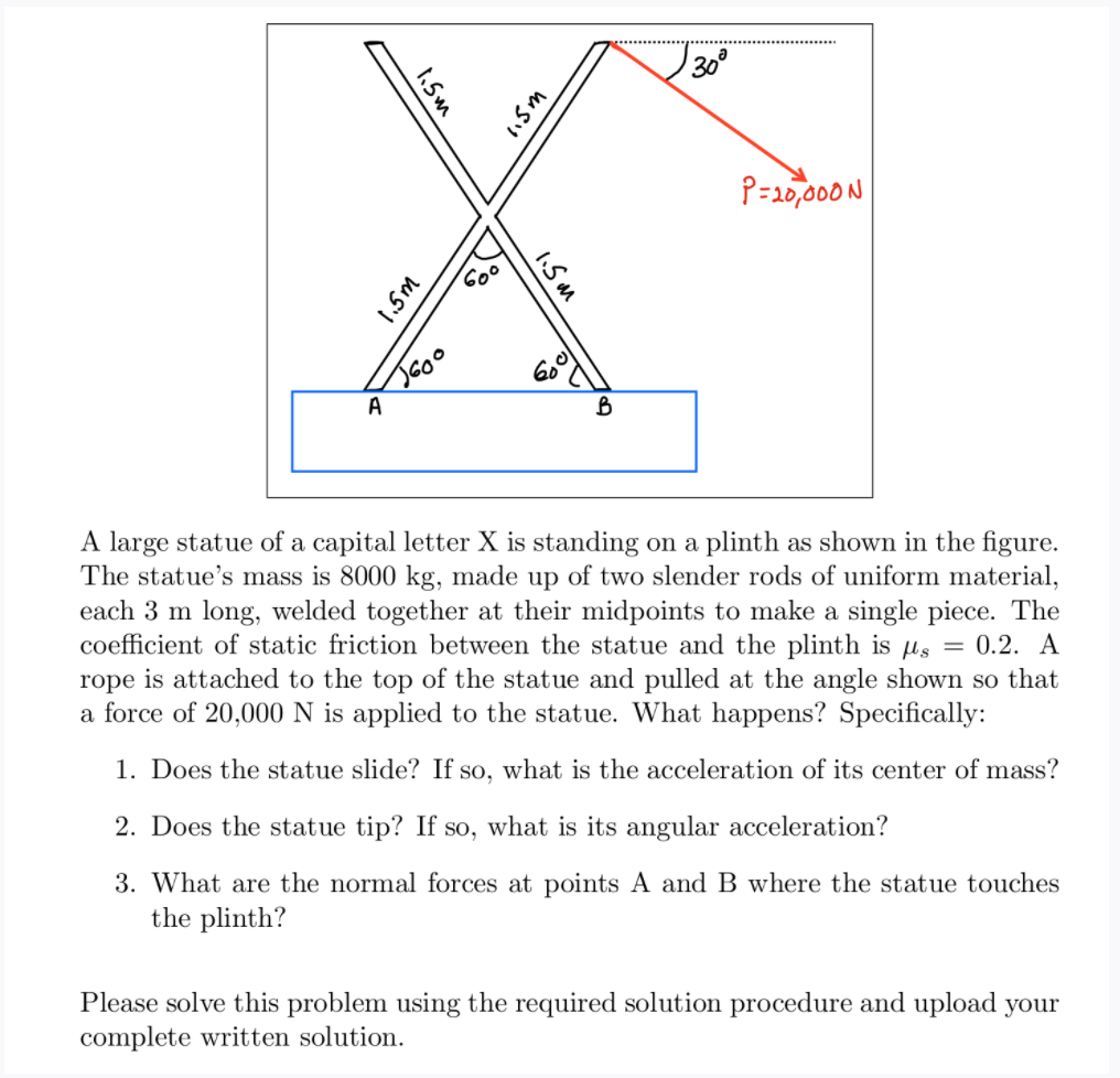 Solved 30° ngh ws1 p=20,000N WG1 1.sm Jooo А B A large | Chegg.com