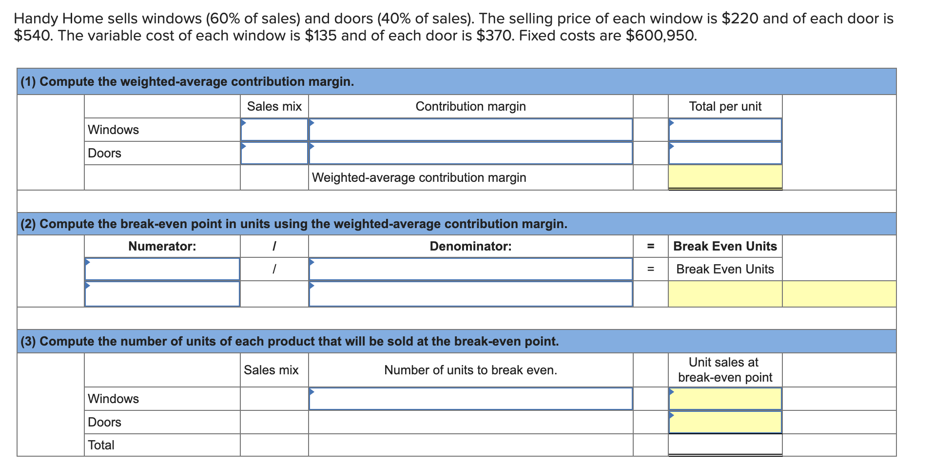 Solved Exercise 5-13 (Algo) Computing sales to achieve | Chegg.com